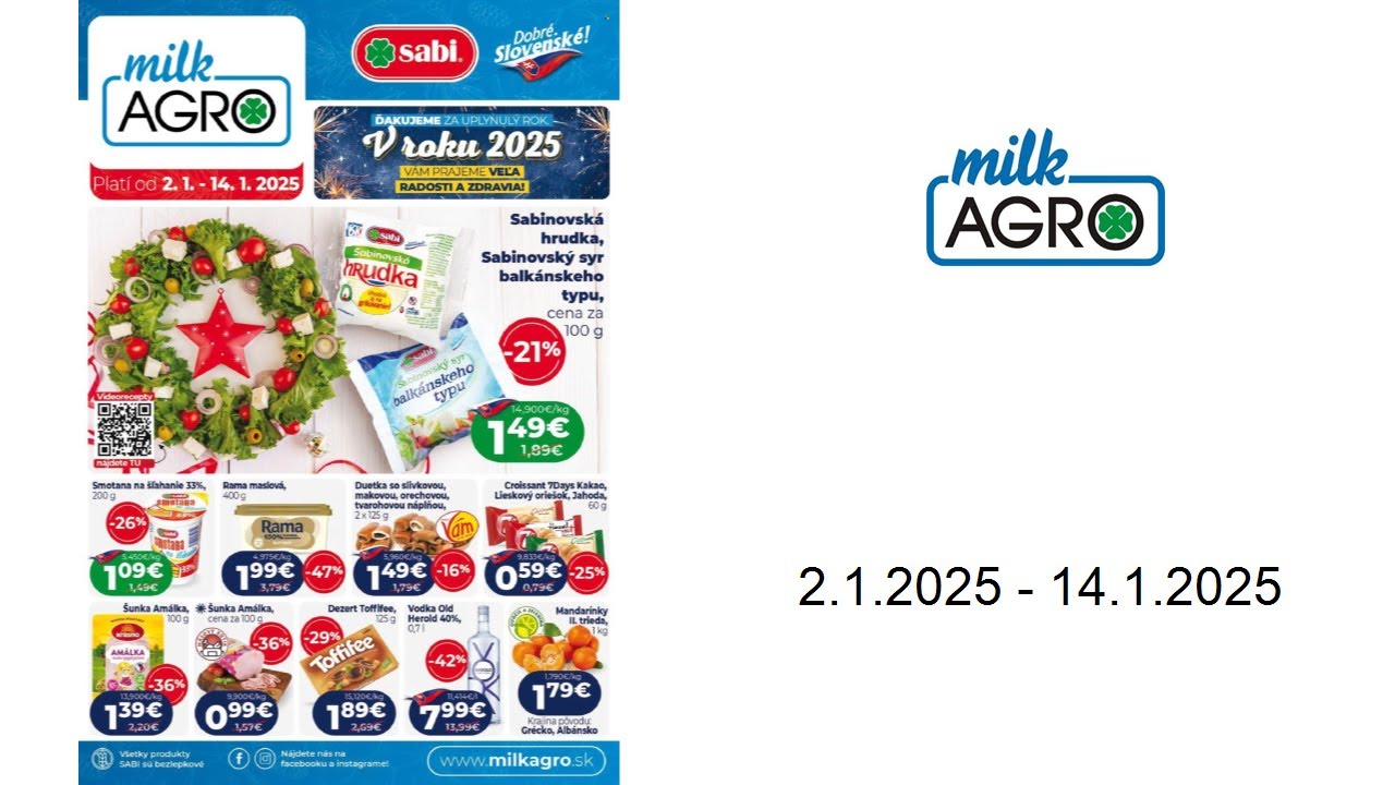 Milk AGRO leták - 2.1.2025 - 14.1.2025 - YouTube
