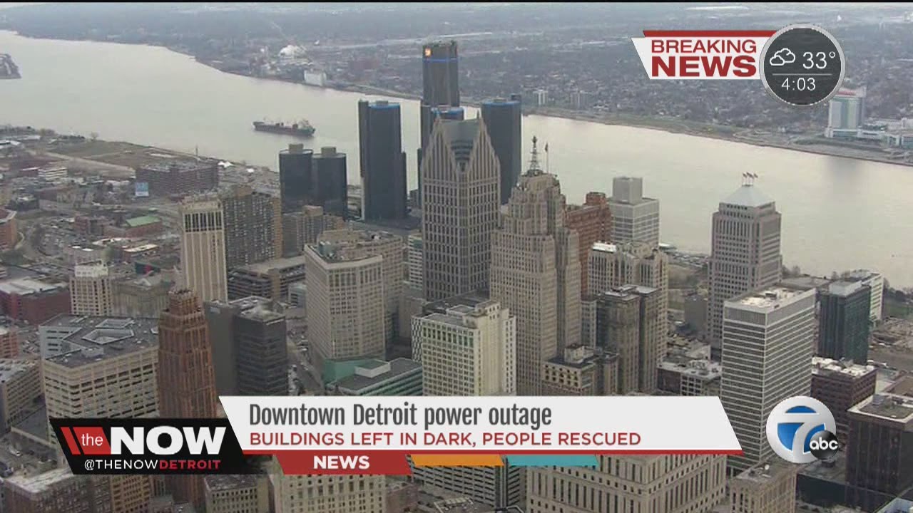 Downtown Detroit power outages - YouTube