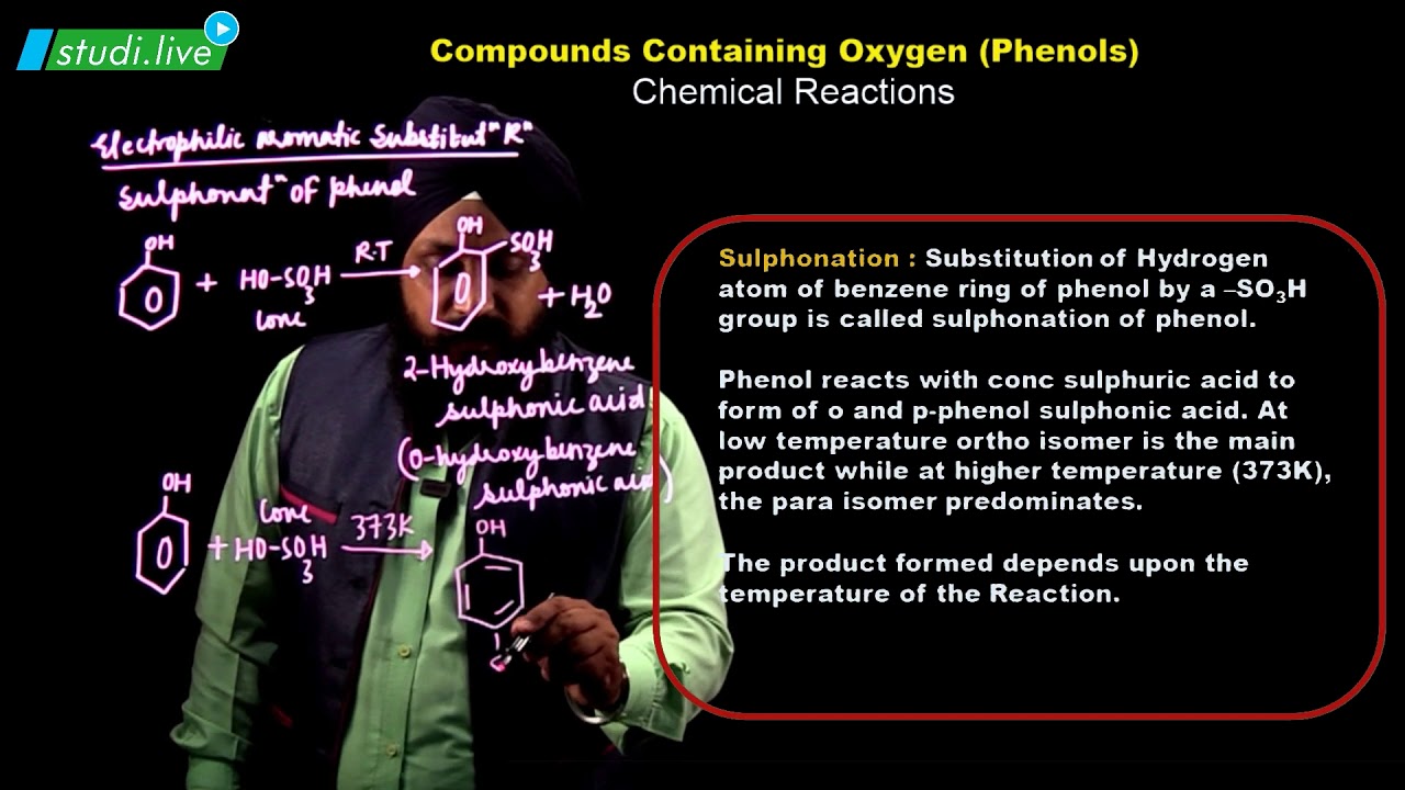 CHEMISTRY | ALCOHOL | Chemical Reactions Sulphonation - YouTube