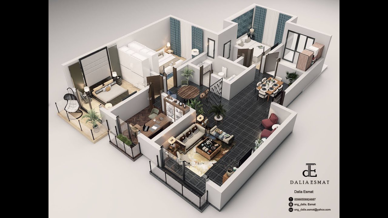 3D Floor Plan in Max & Vray. Part-4 - YouTube