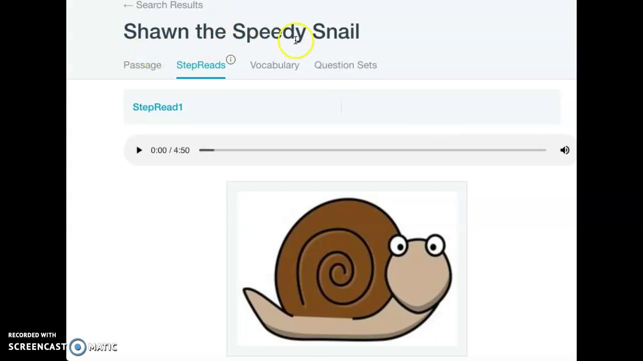 4th - Week 5 Shawn the Speedy Snail - YouTube