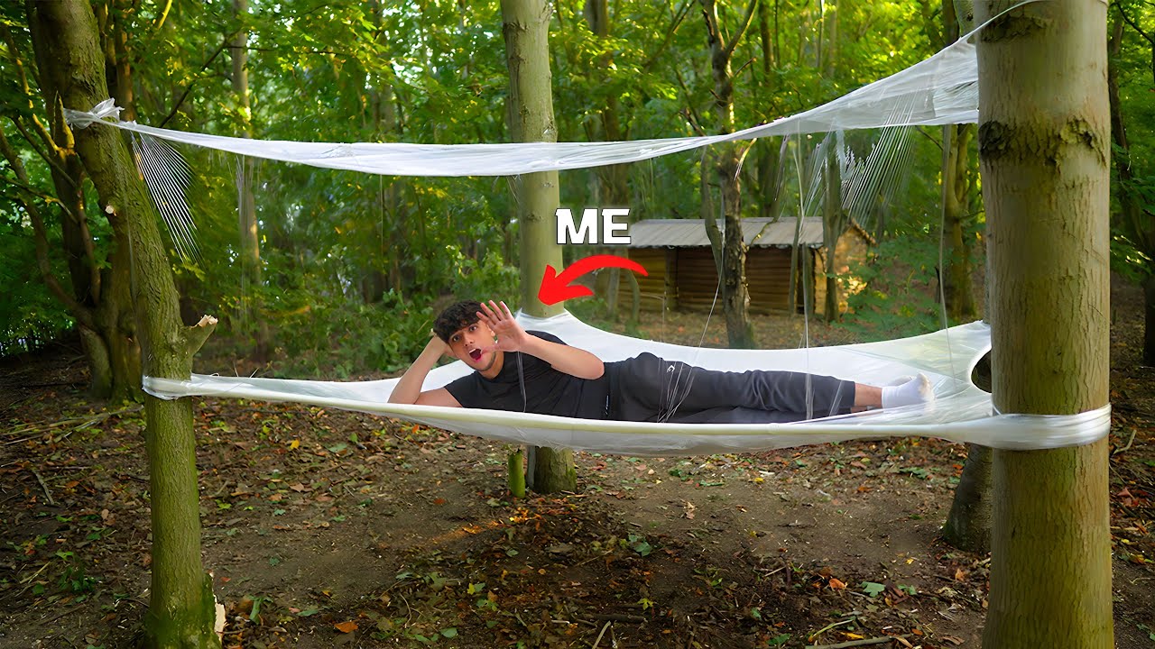 I built a Plastic Wrap Treehouse - YouTube