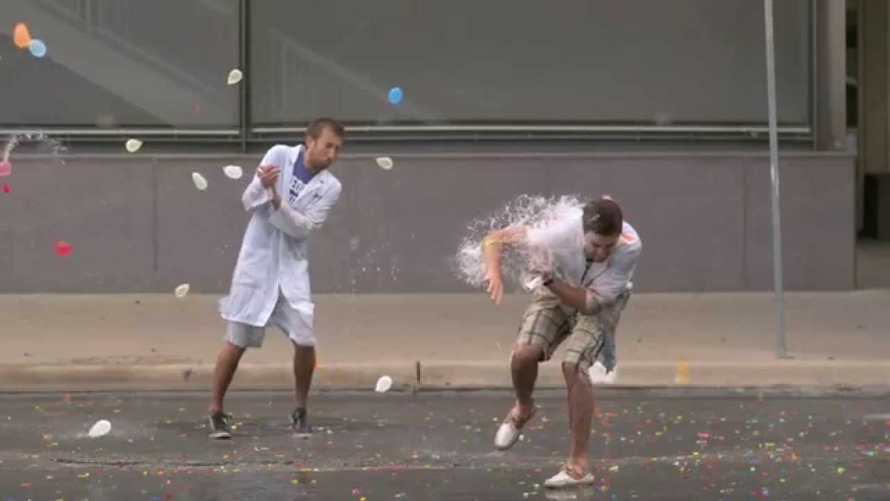 The Slow Mo Guys in REVERSE #16 / Water Balloon Fight, Car Explosion ...
