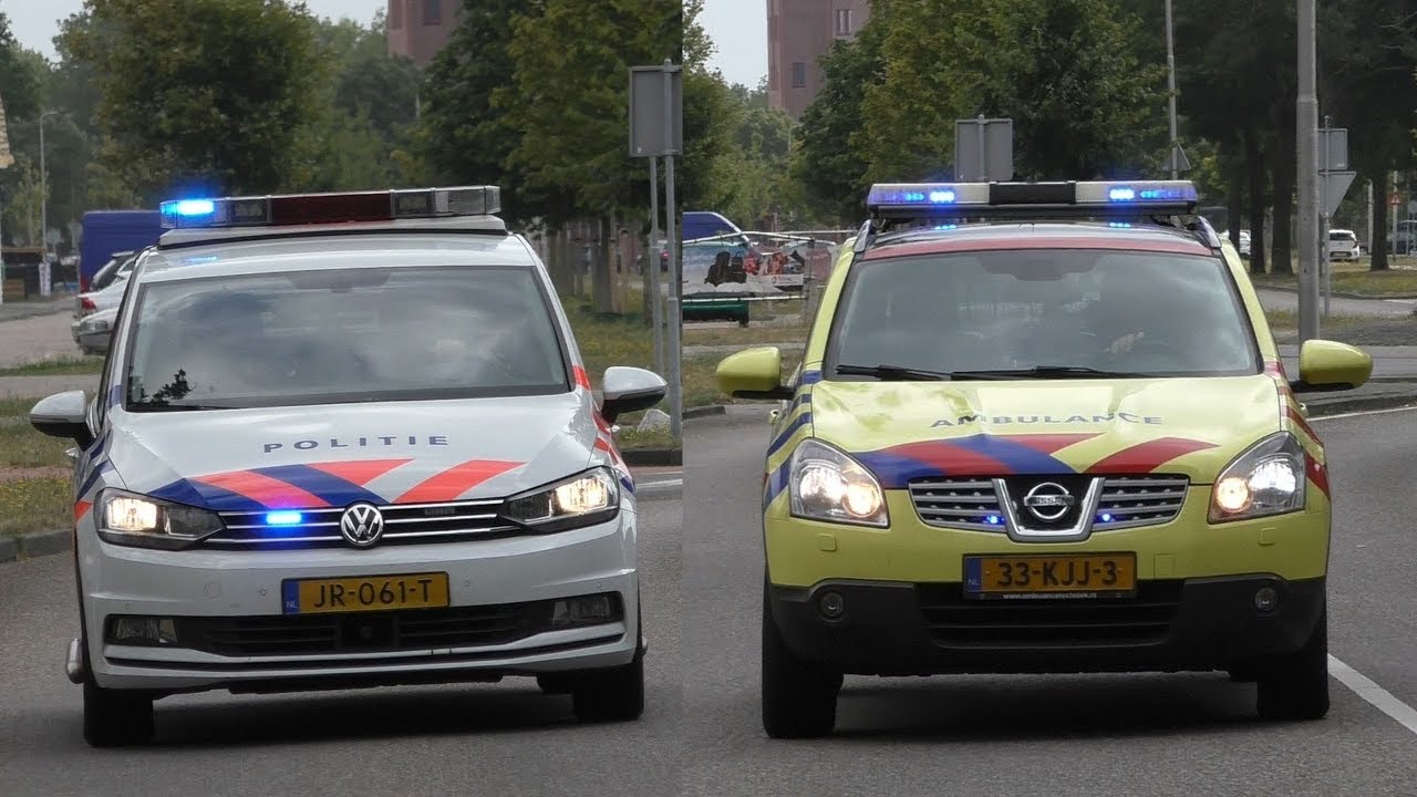 OVD-G 21-804 en OVD-P met spoed naar een treinongeval in Oss - YouTube