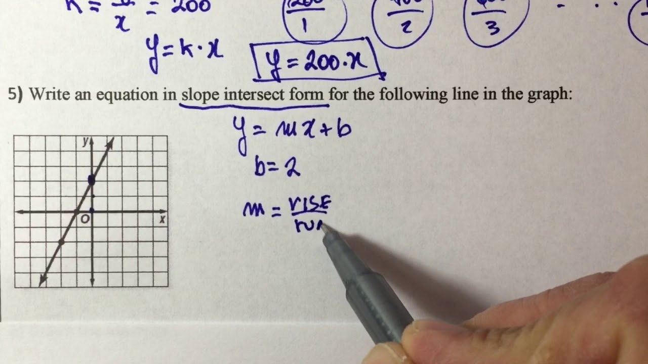 Test Review: Proportional and Non-Proportional Relations and slope ...
