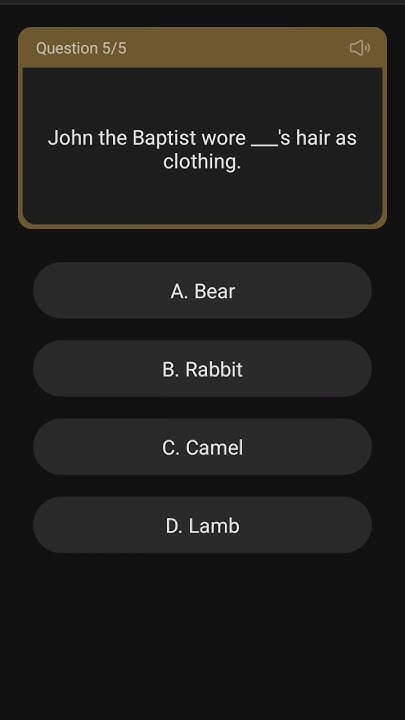 John the Baptist wore __'s hair as clothing? #bible #quiz #biblereview ...