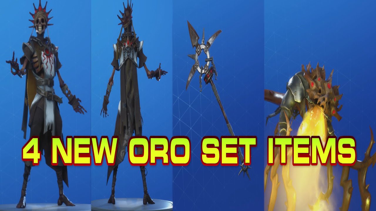 🔹🔷 Fortnite Update 12.50 4 NEW ITEMS in the Oro Set Skin Back Bling ...