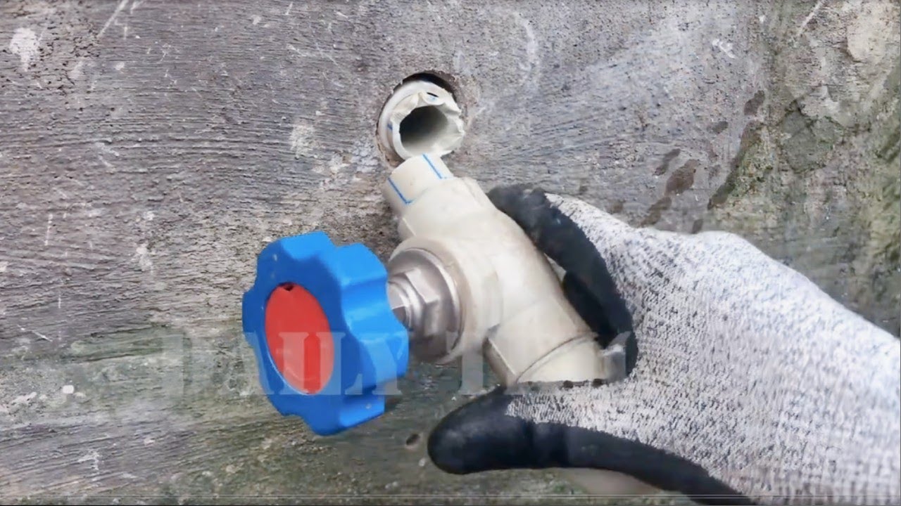 Repair Plumbing At Home When Water Valve Is Broken Close The Wall And ...