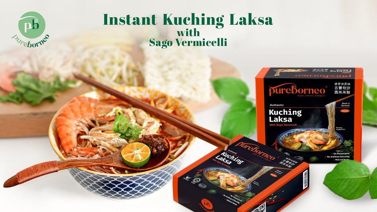 Instant Kuching Laksa with Sago Vermicilli -Pureborneo - YouTube