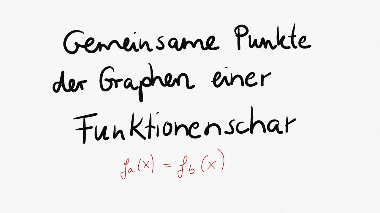 Gemeinsame Punkte der Graphen einer Funktionenschar - LK - Klasse 12/Q1 ...