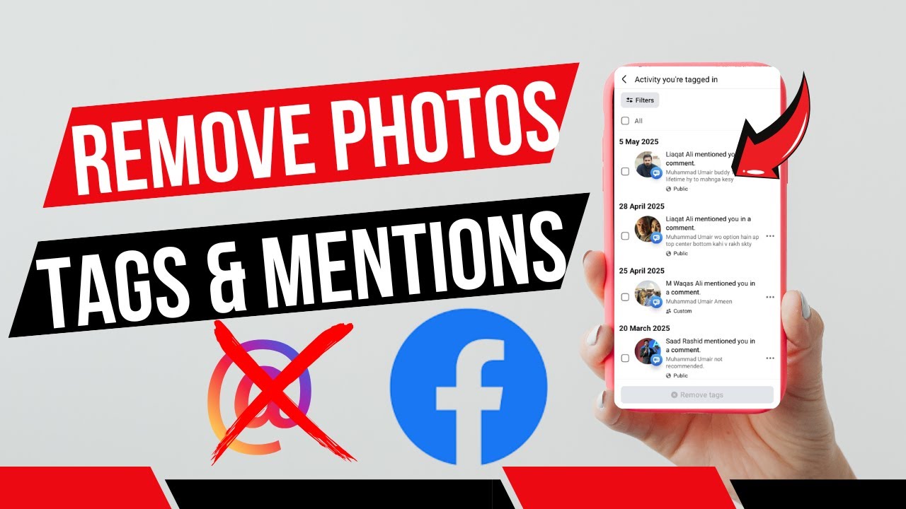 How to remove tags and mentions on Facebook posts - YouTube