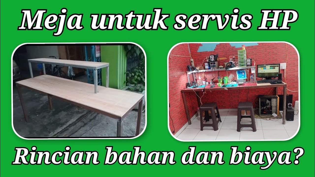 Meja konter servis HP / detail bahan dan biaya - YouTube