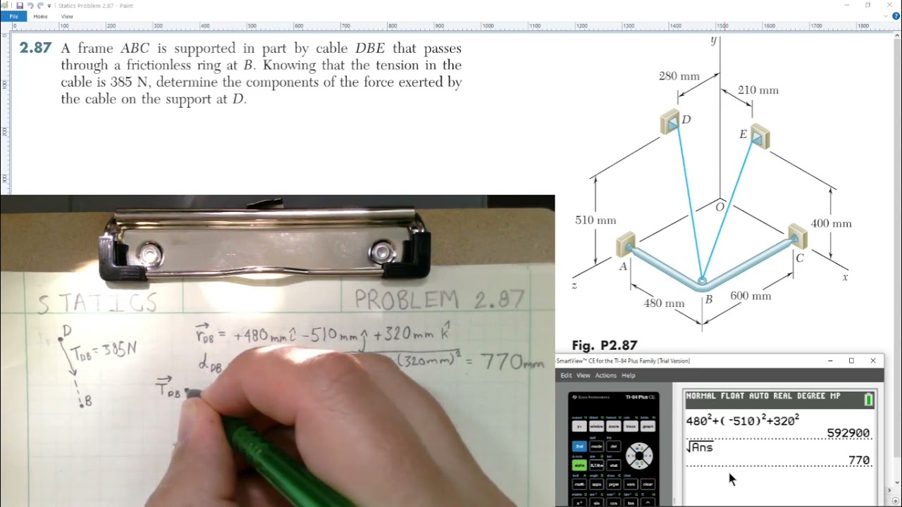 Statics Problem 2.87 - YouTube