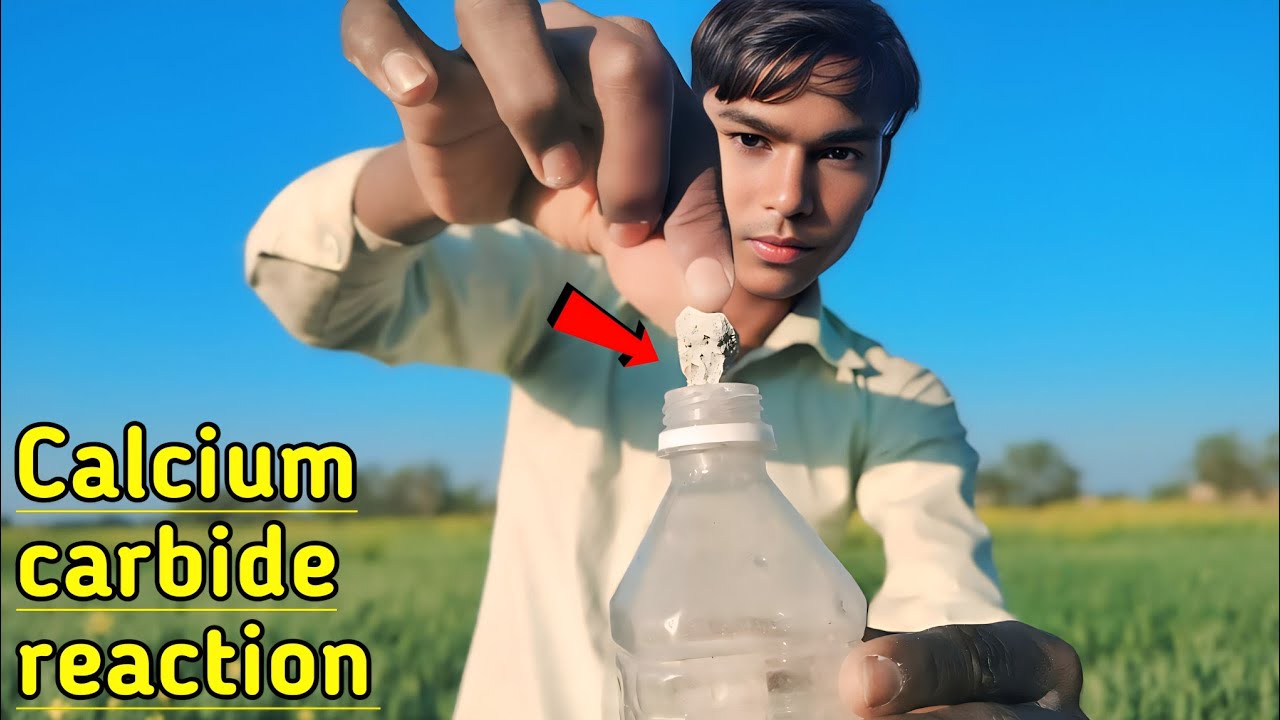 Calcium carbide and water reaction || #Calcium Carbide + Water = ? # ...
