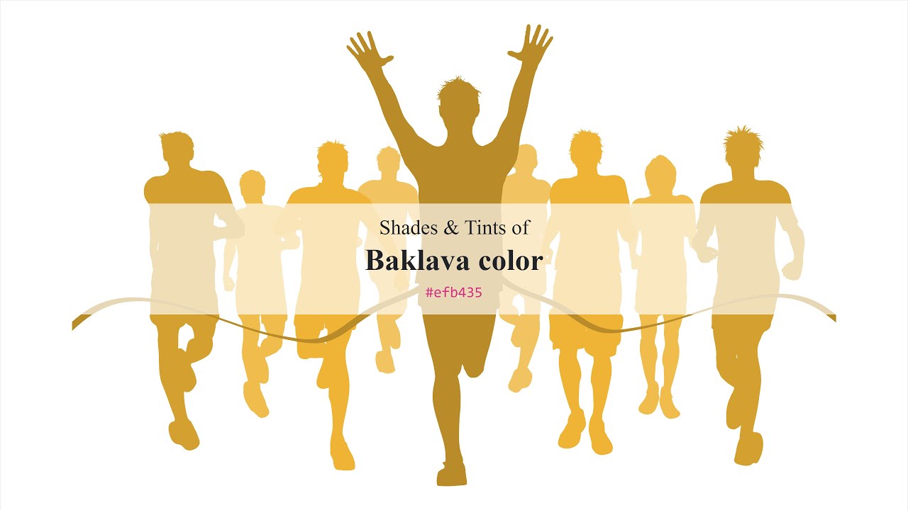 Shades & Tints of Baklava color #efb435 A Warm Yellow color #d4a02f # ...