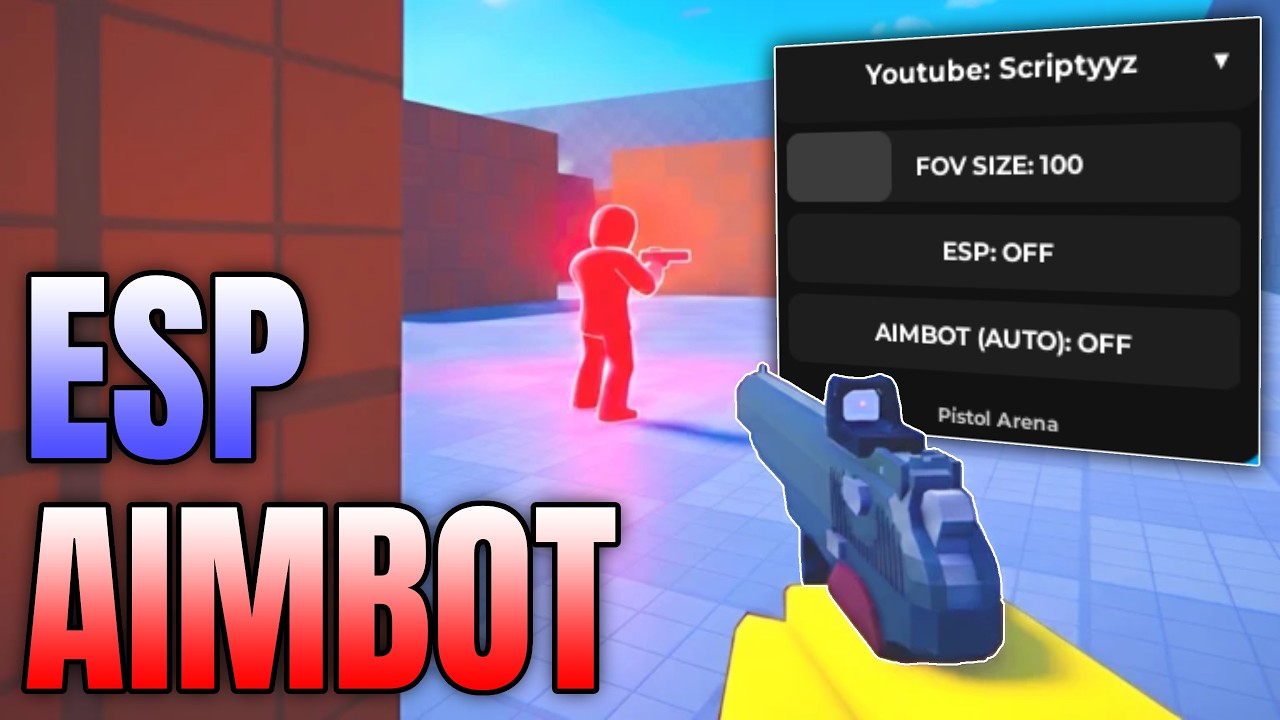 Pistol Arena NEW OP Script - AIMBOT, ESP, FOV CIRCLE ( KEYLESS ) - YouTube