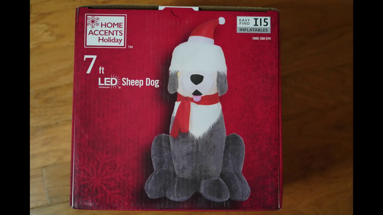 Sheep Dog Airblown Inflatable Christmas LED 4K 2020 unboxing - YouTube