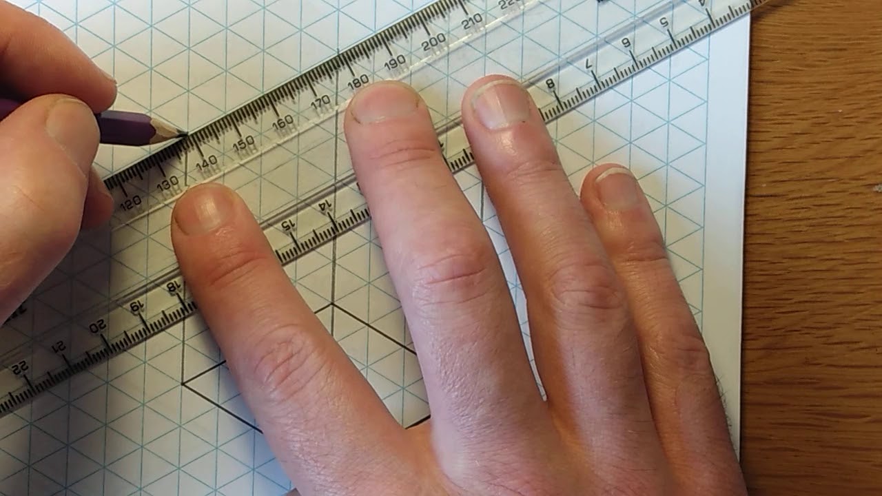 Isometric drawing - square based pyramid - YouTube