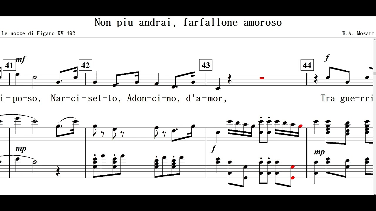 Non piu andrai(더이상 날지 못하리) / W.A. Mozart - YouTube