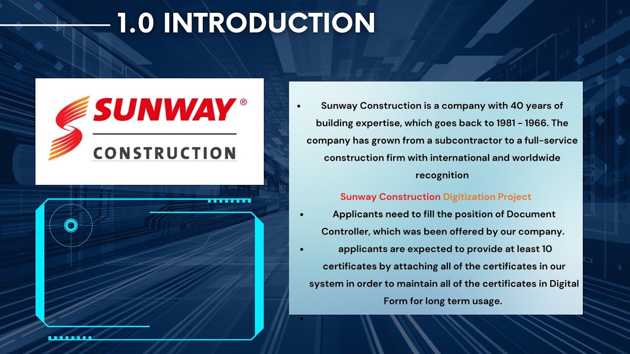 IMR606 CASE STUDY DIGITIZATION PROJECT [SUNWAY CONSTRUCTION] - YouTube