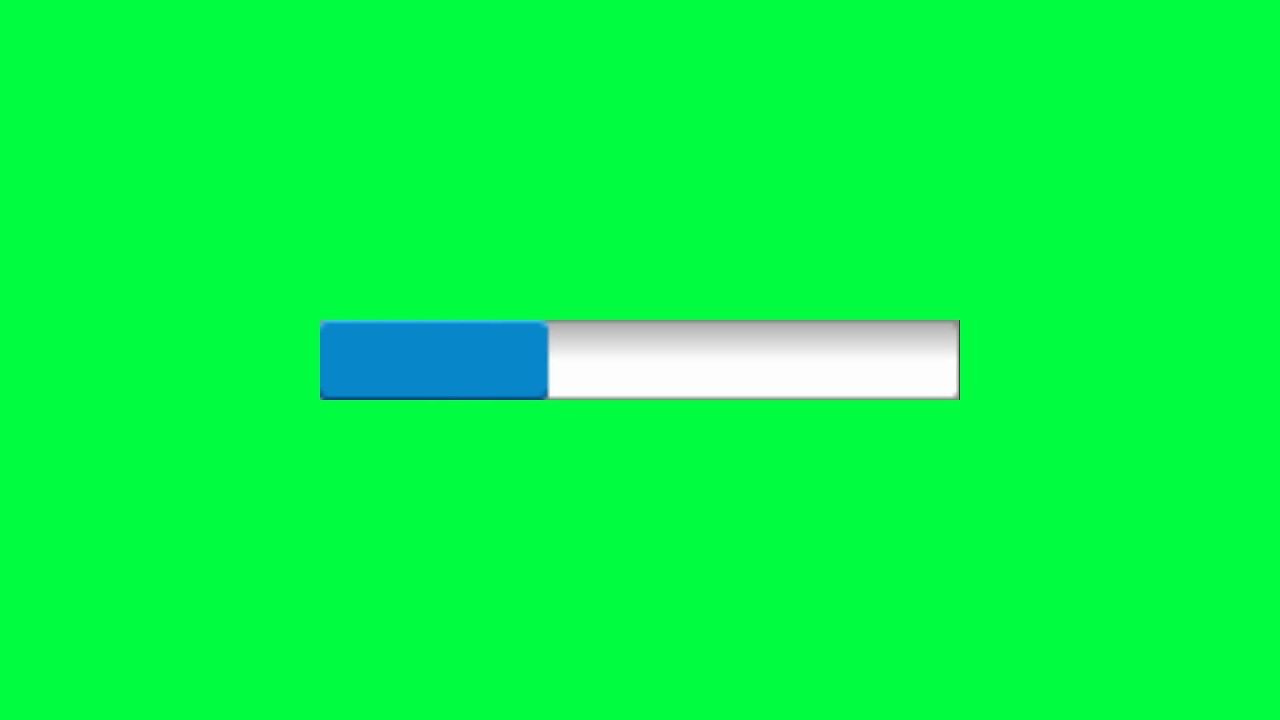Footage Blue Loading Bar 2 Green Screen - YouTube