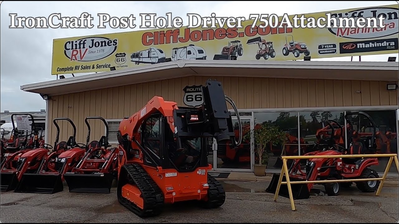 IronCraft Post Hole Driver 750 PD750 Attachment On Kioti TL750 Skid ...