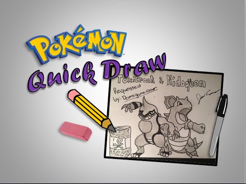 Pokemon Quick Draw #12 Toxicroak and Nidoqueen Speed Art For ...