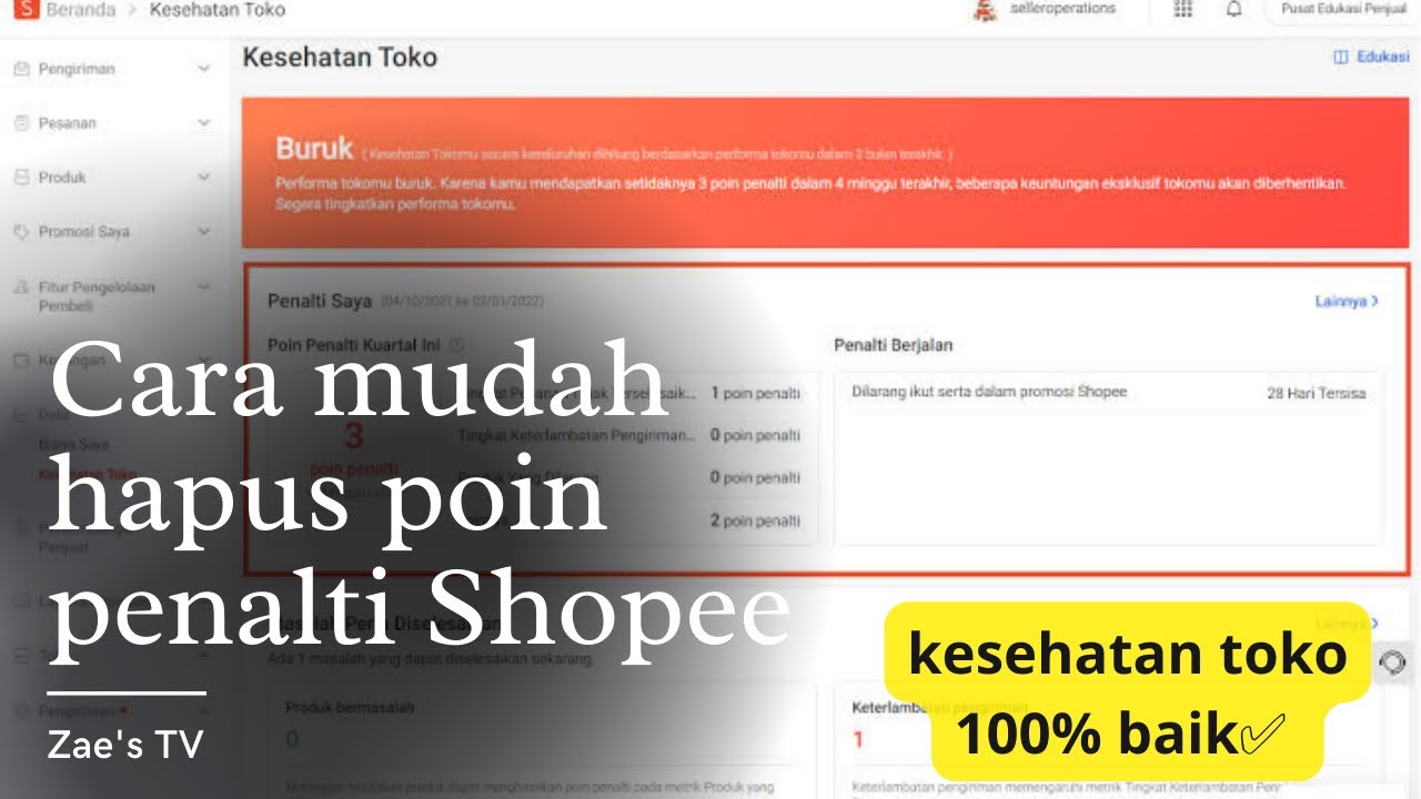 Cara mengatasi poin penalti shopee terbaru - YouTube