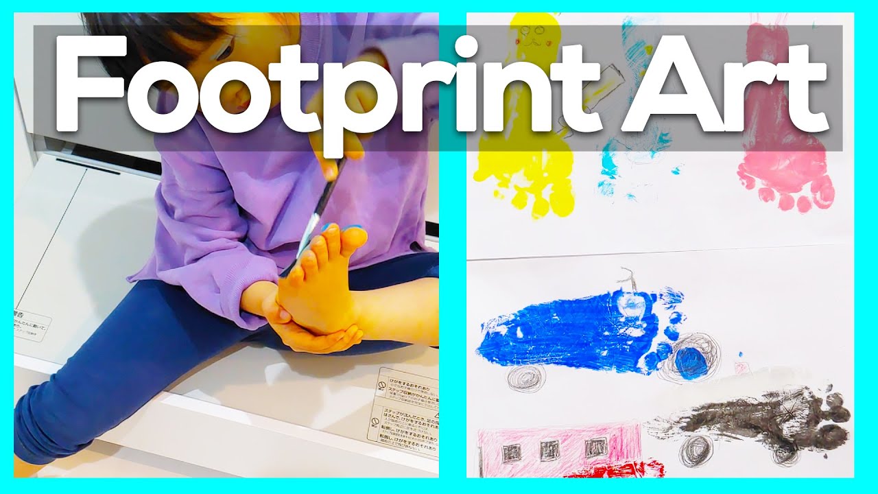 【Fun & Easy】Footprint art ideas|They chose 3 of each they like【Painting ...