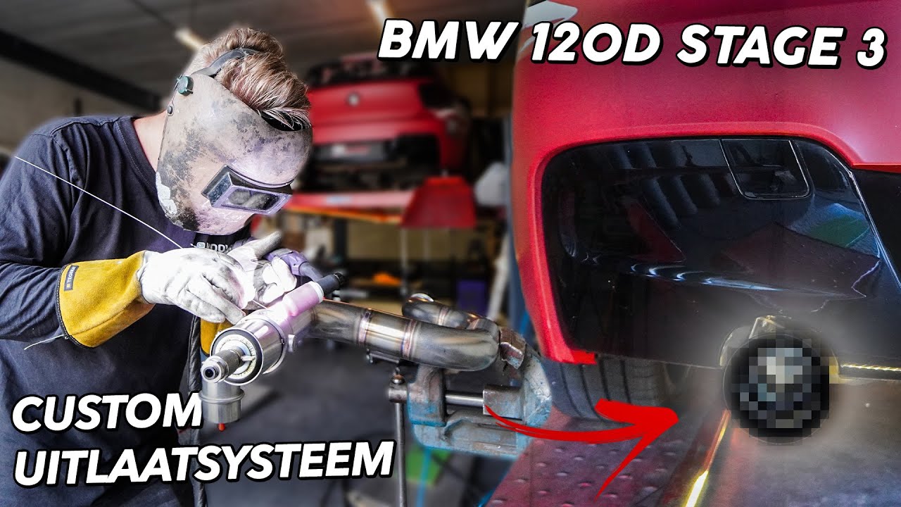 BMW 120d krijgt downpipe & custom rvs uitlaat met klepsysteem! What a ...