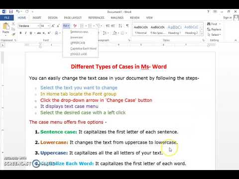 Different Types of case in Ms Word - YouTube