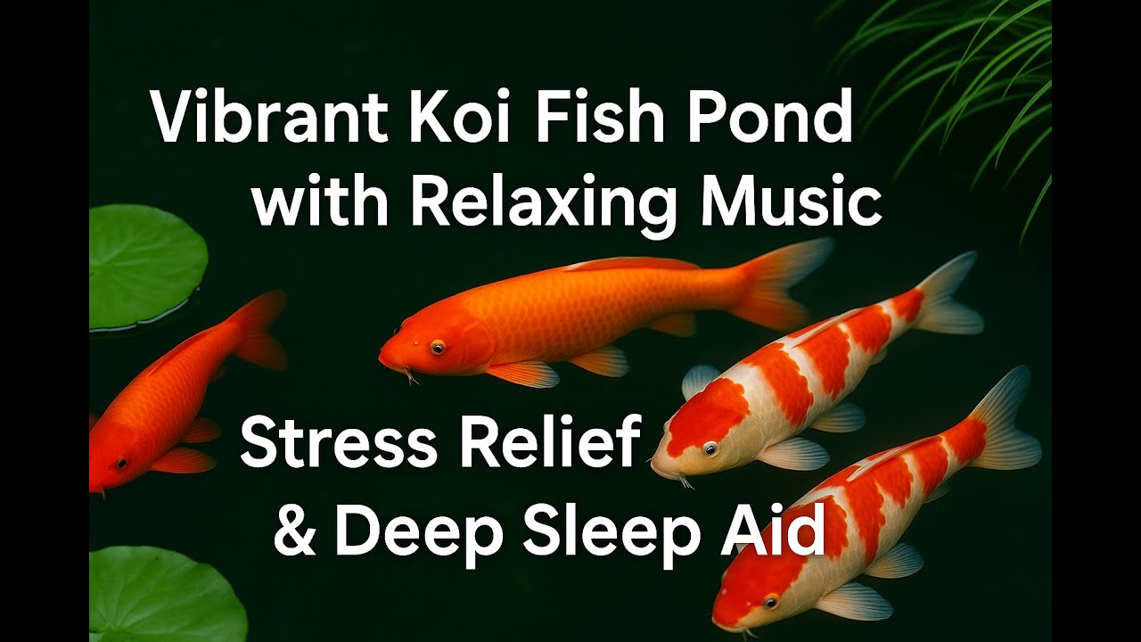 Vibrant Koi Fish Pond with Relaxing Music – Stress Relief & Deep Sleep ...