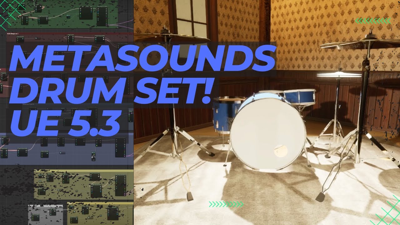 Metasounds drum set with objects that react to the audio in Unreal ...