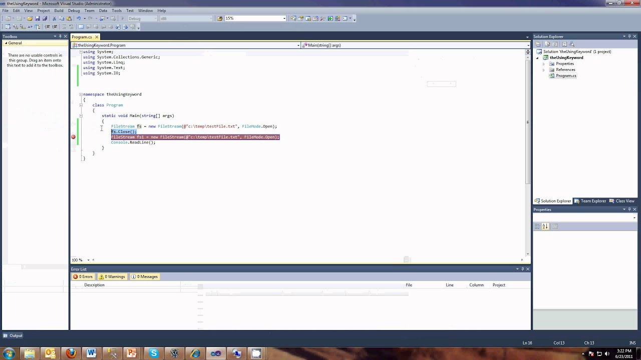 .Net Interview Questions - The 'using' statement - YouTube