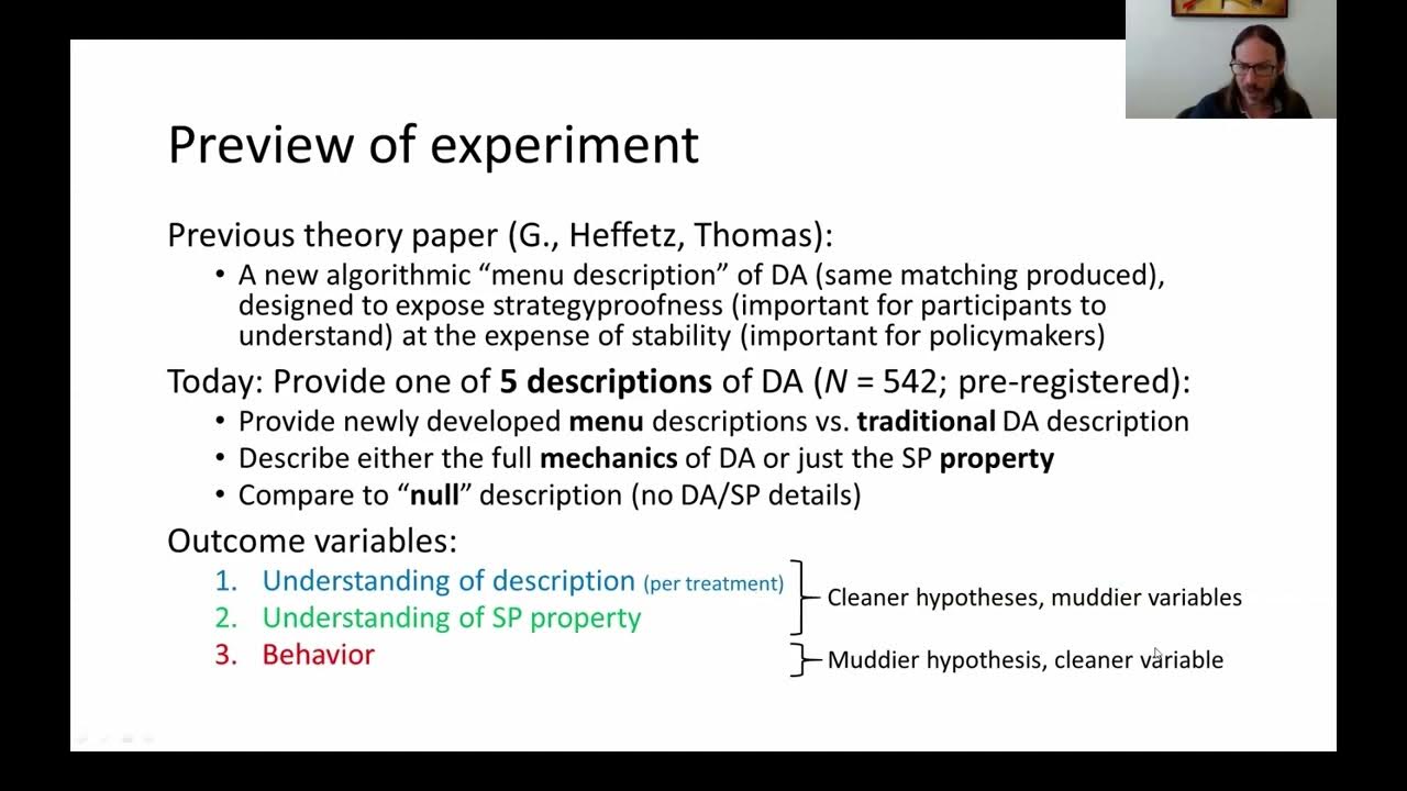 Yannai Gonczarowski: Describing Deferred Acceptance to Participants ...
