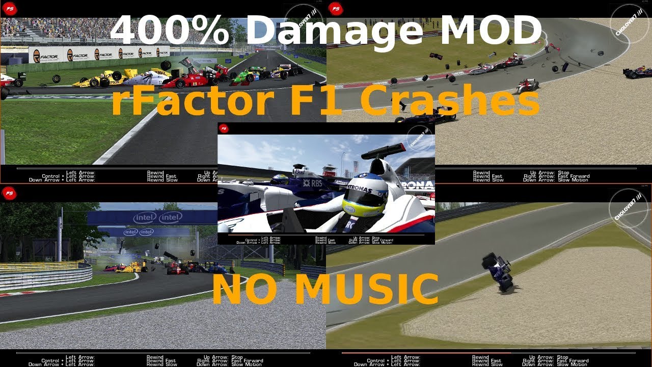 rFactor Formula 1 Crashes NO MUSIC - YouTube