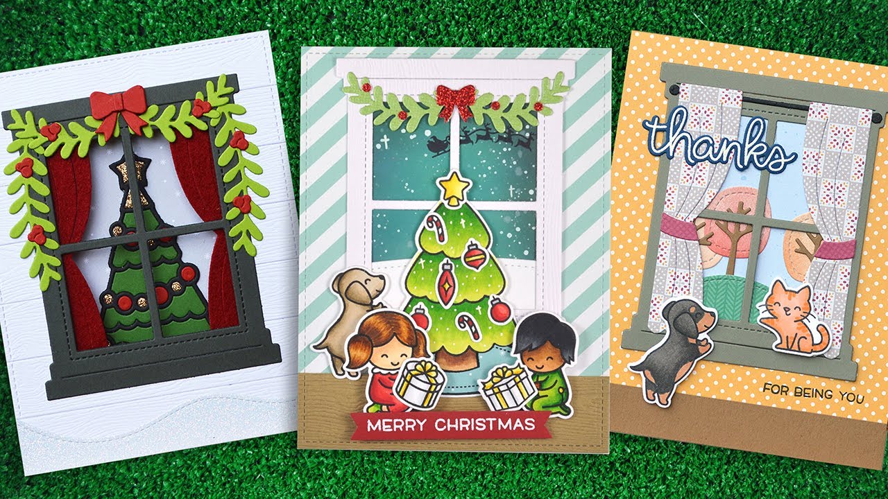 Intro to Window Frame and Christmas Garland + 3 cards from start to ...