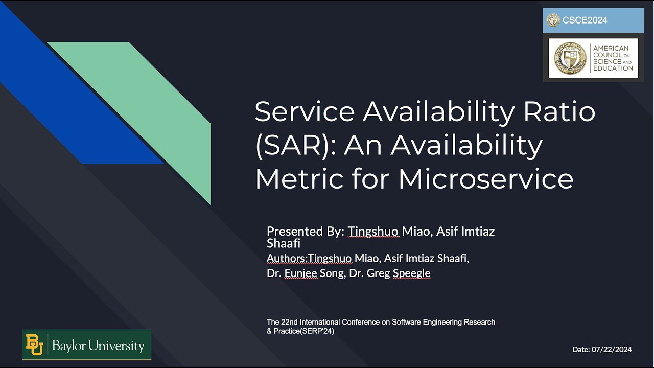Service Availability Ratio (SAR): An Availability Metric for ...