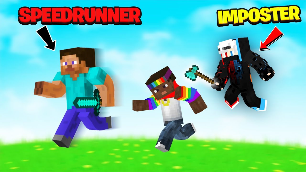 Minecraft Speedrunner vs Hunters But One Hunter Is Imposter !! - YouTube