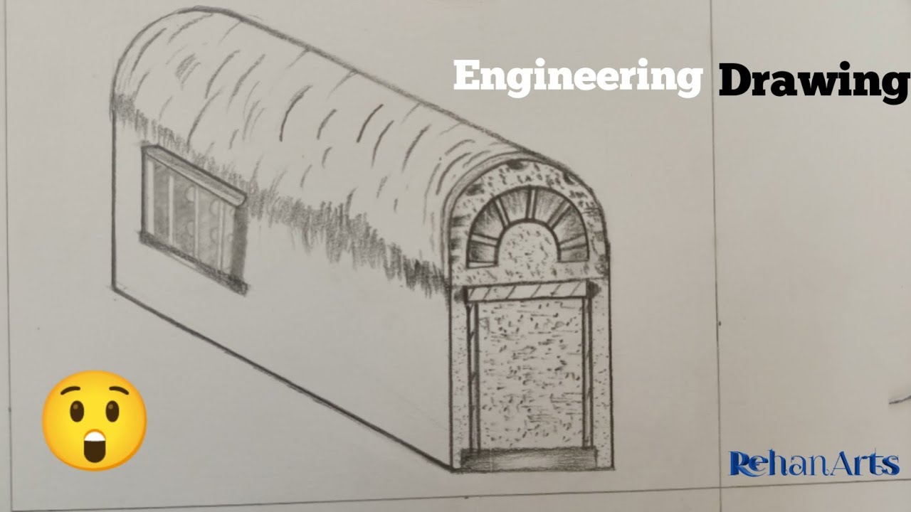 Engineering drawing vedic hut vaulted | project work | part-2 - YouTube