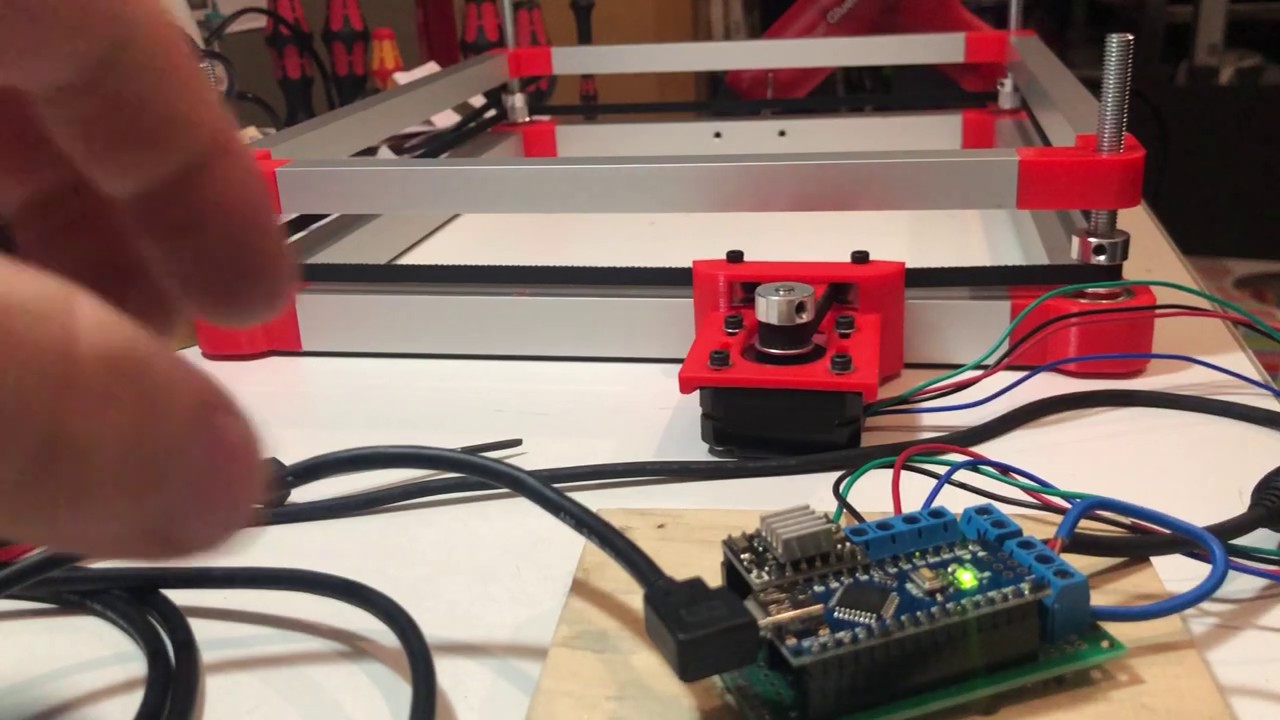 K40 Motorized Bed (Stepper under Rail) - YouTube