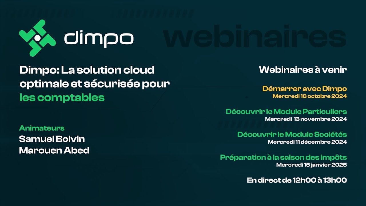 Webinaire - Démarrer avec Dimpo - YouTube