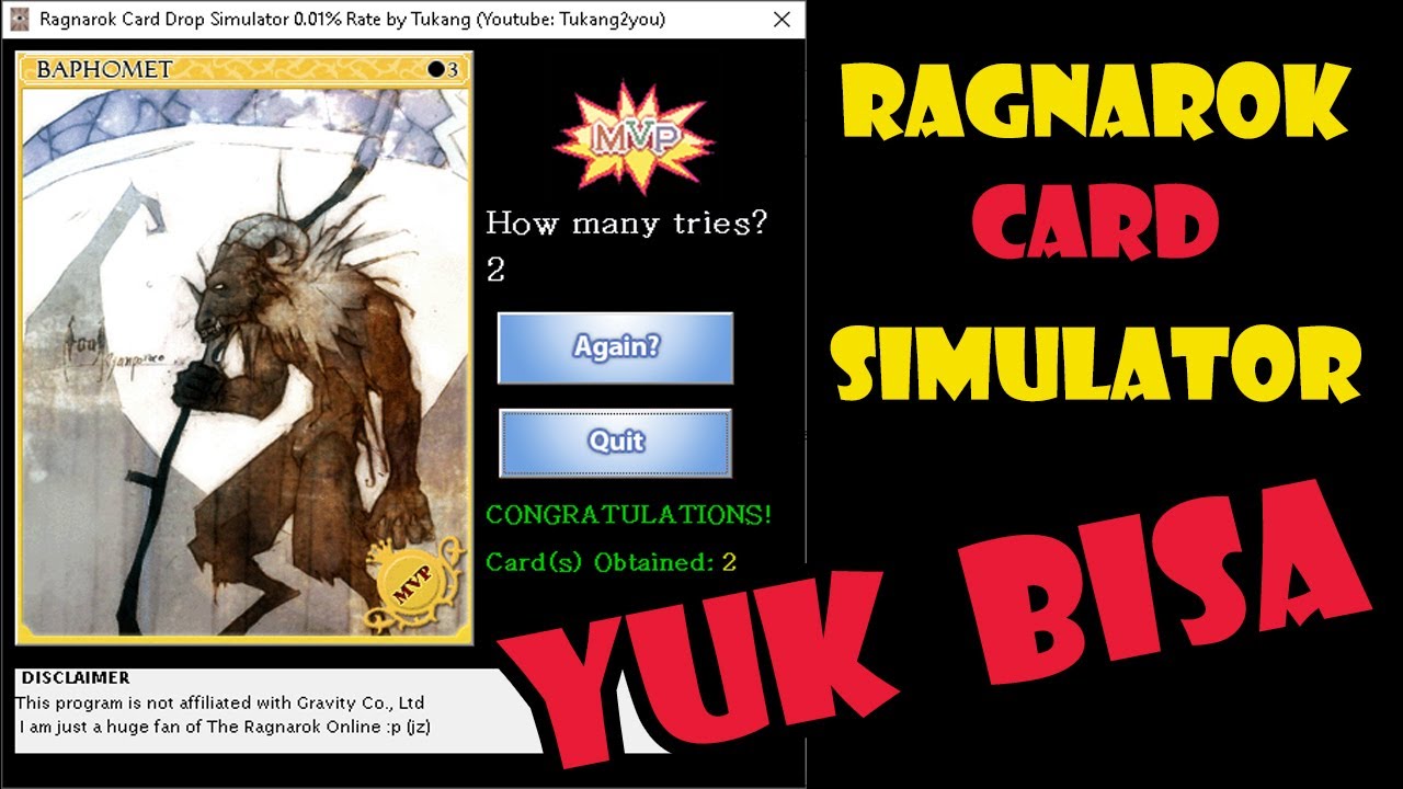 Ragnarok Online Card Drop Simulator by Tukang - YouTube