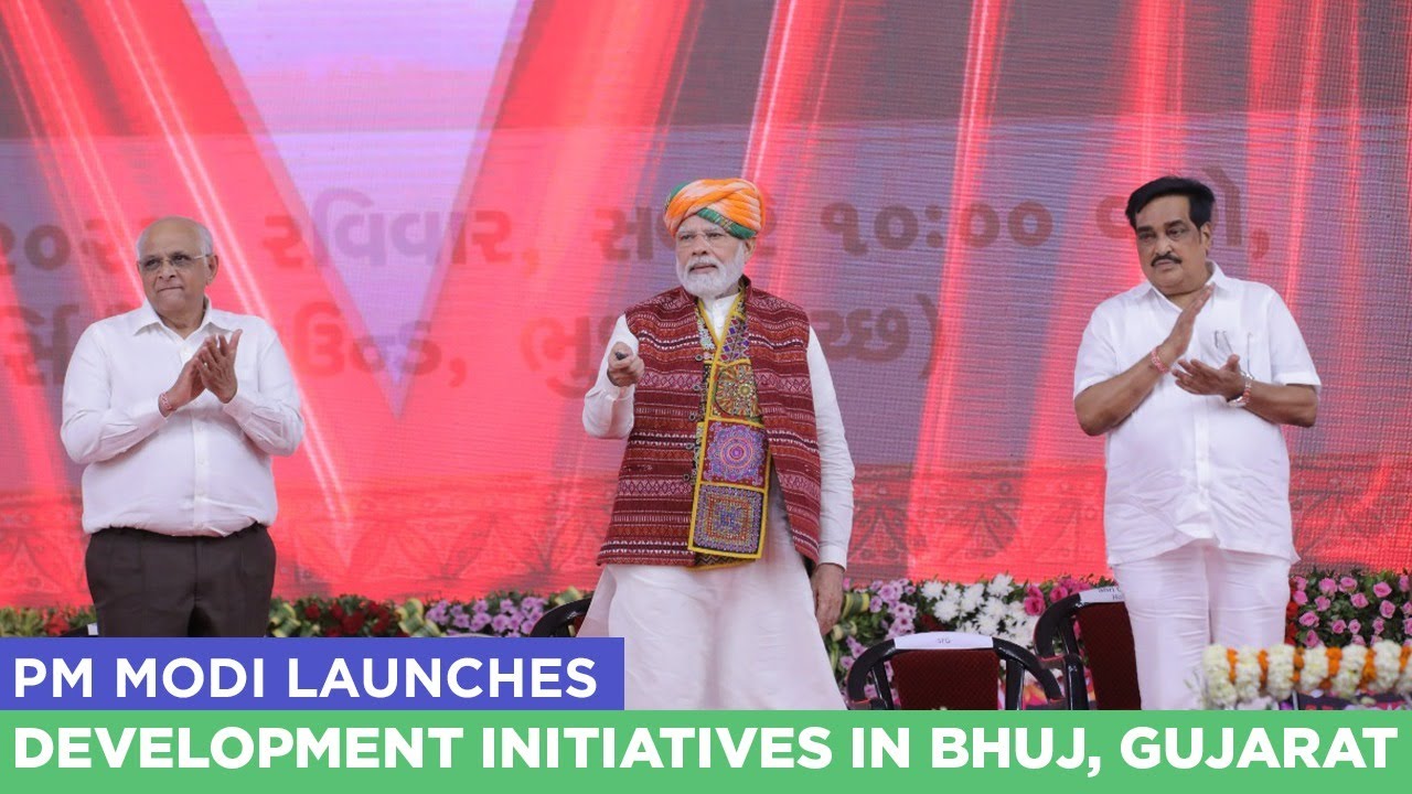 PM Modi launches development initiatives in Bhuj, Gujarat - YouTube