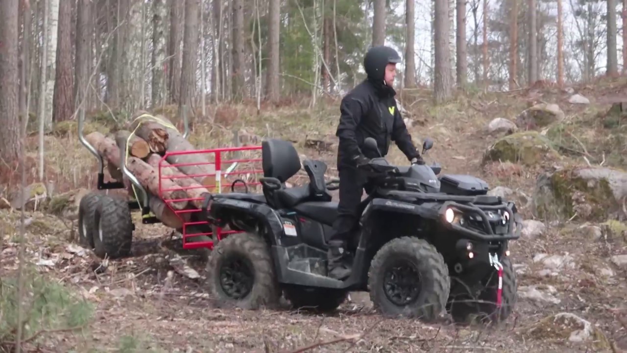 Timber atv-trailer with Can-am atv - YouTube