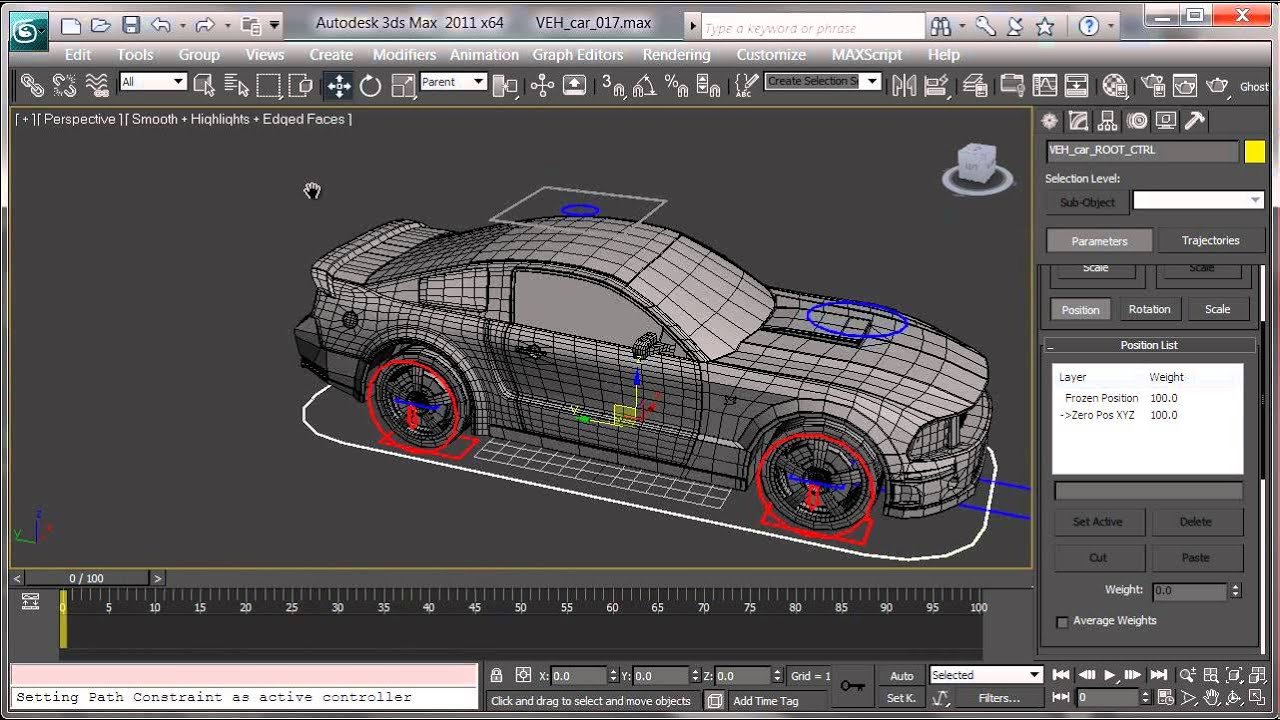 Advanced Vehicle Rigging in 3dsmax 20 Setting up a path animation xvid ...