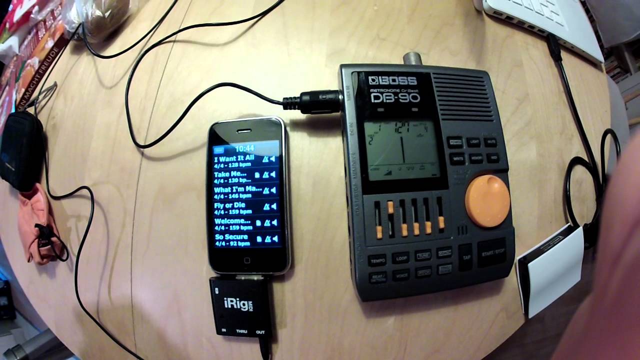 Set List Maker Boss DB 90 iRig Midi iPhone Tempo Troubleshoot - YouTube