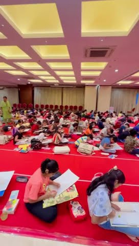 sumedha taking part in the indradhanush drawing competition on Oct 15 ...