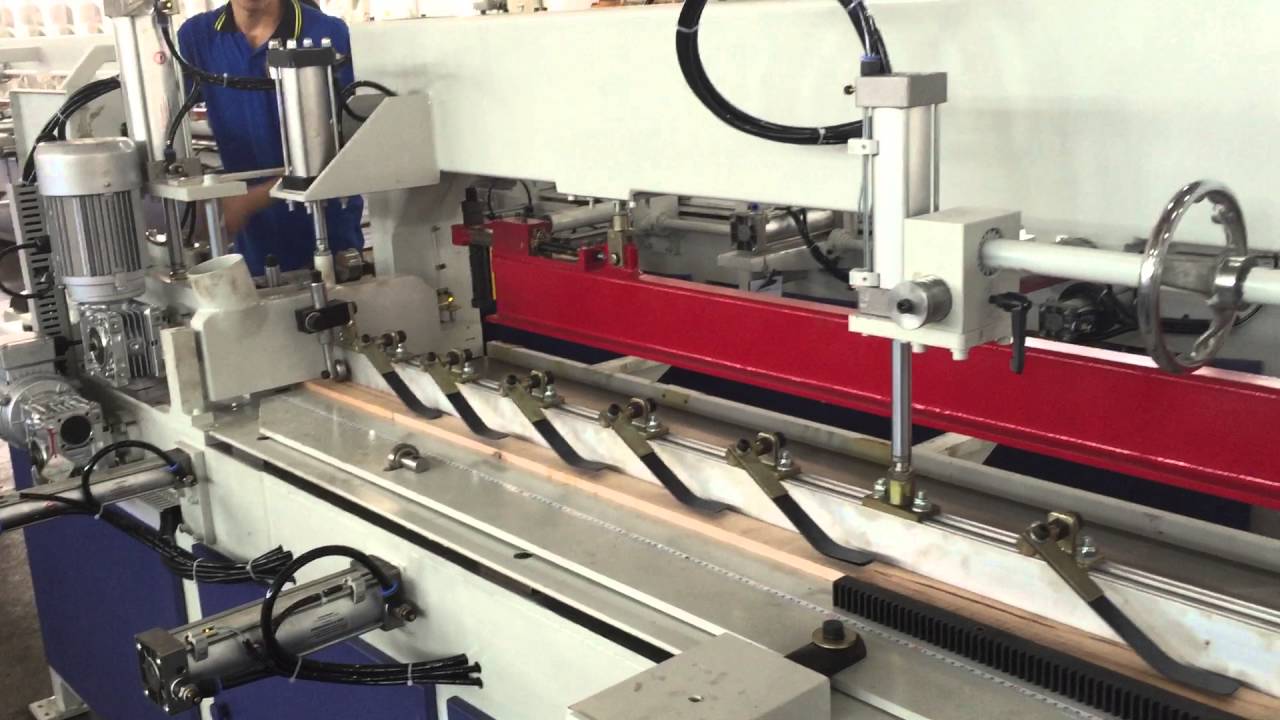 Finger joint pressing machine - YouTube