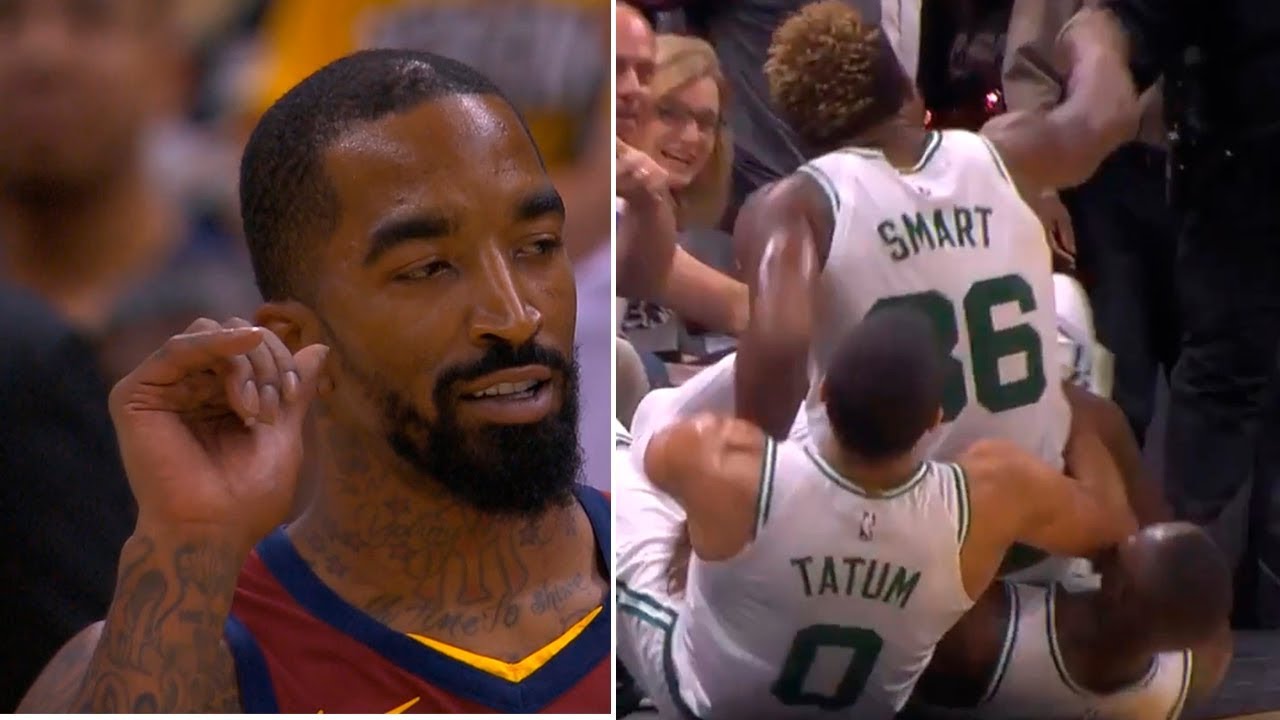 Marcus Smart Gets Ejected After Scuffle With JR Smith - YouTube